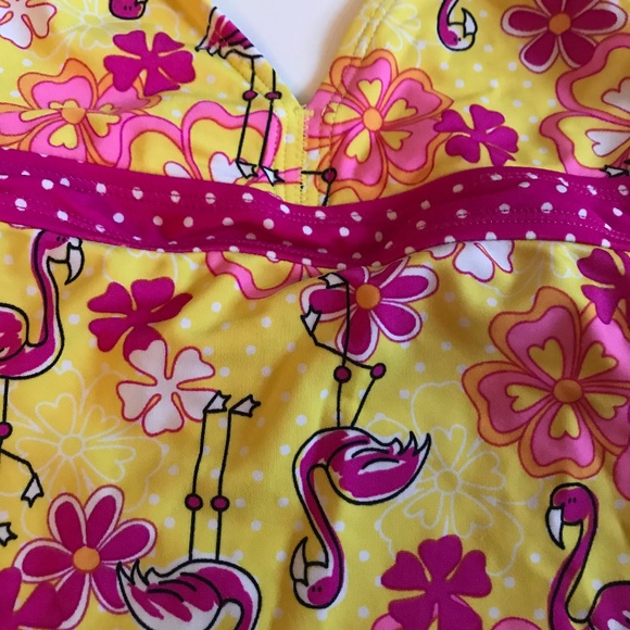Speedo | Swim | Speedo Yellow Pink Flamingo Swim Tankini Top 4 G | Poshmark